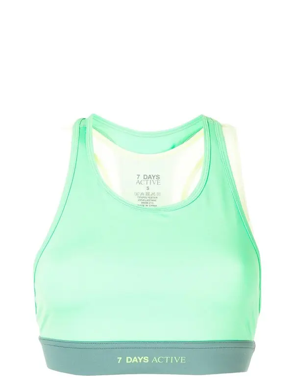 7 DAYS ACTIVE Colour-block Sports Bra - Green