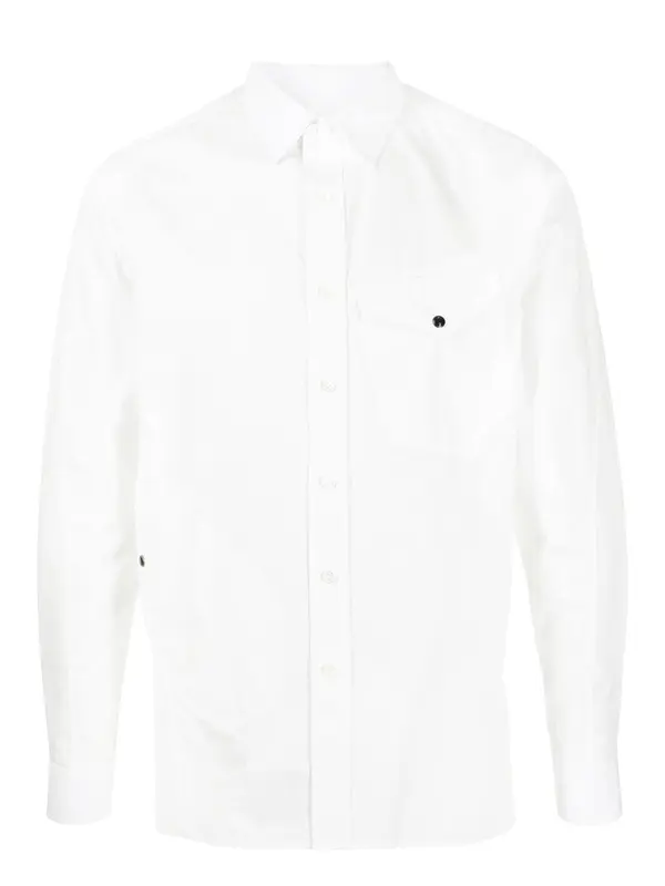 PORTS V Chest-pocket Long-sleeve Shirt - White