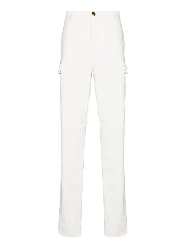 Brunello Cucinelli Striped Detail Cargo Trousers - White