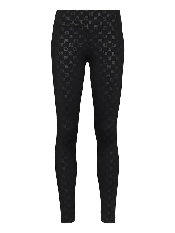 MISBHV All-over Logo Print Stretch Leggings - Black