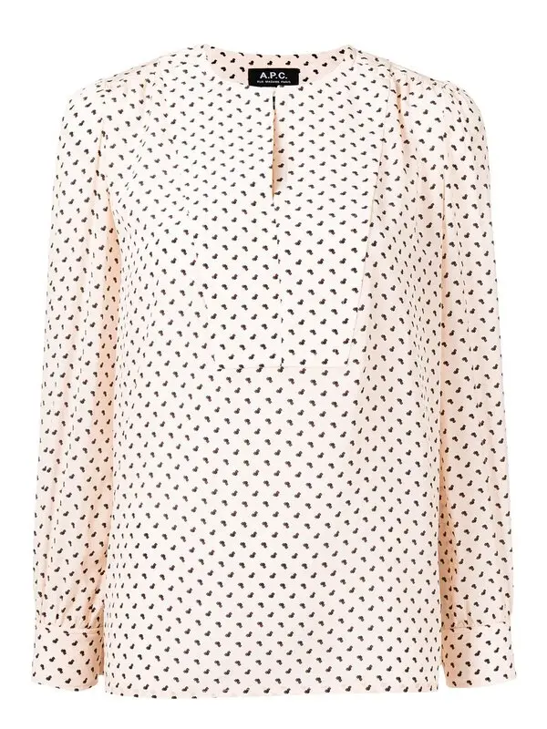 A.p.c. Maylis Printed Silk Blouse - Pink