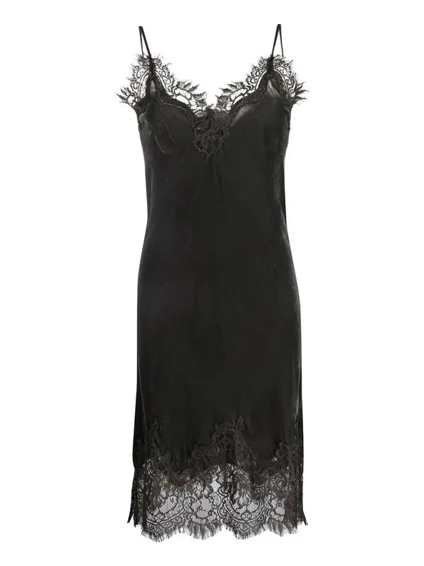Gold Hawk Lace-trim Camisole Dress - Grey