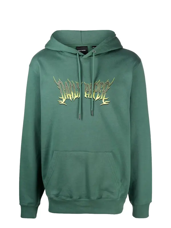 DAILY PAPER Logo-print Cotton Hoodie - Green