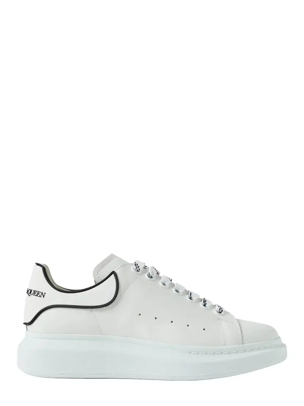 Alexander McQueen Exaggerated-sole Leather Sneakers - White