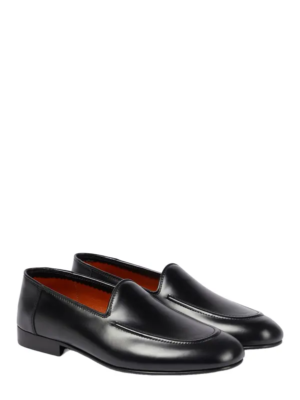 THE ROW Leather Loafers - Black
