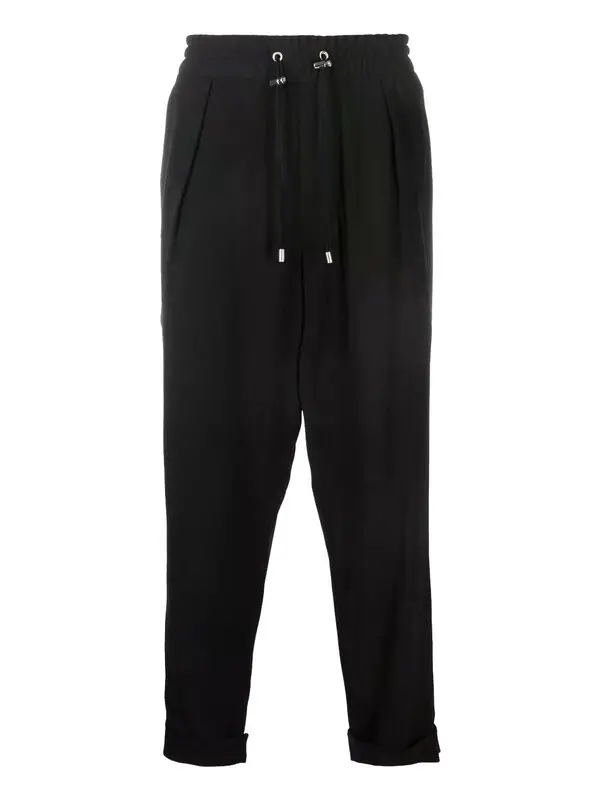 Balmain Slouchy Crepe Tapered-leg Track Pants - Black