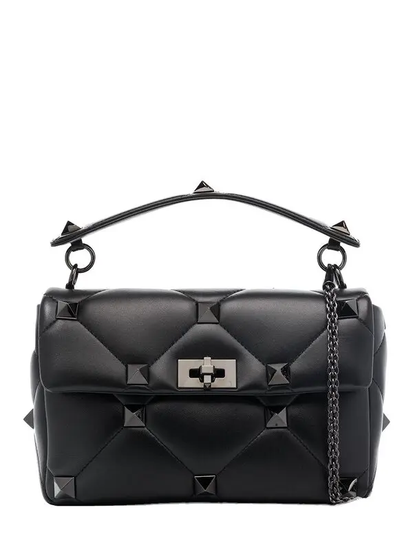 Valentino Garavani Roman Stud Leather Tote - Black