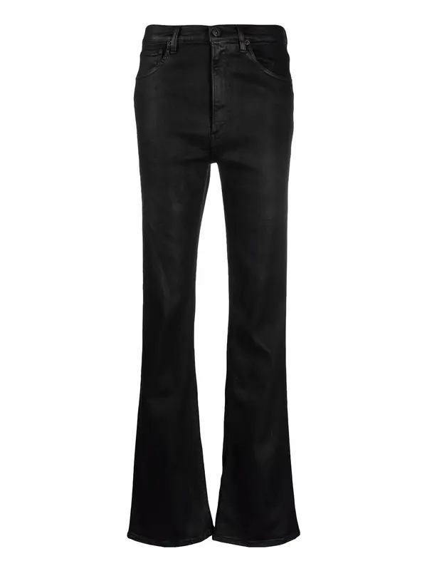 3x1 Slim-cut Coated Trousers - Black