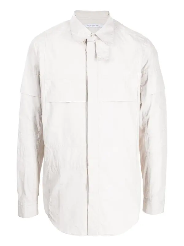 JULIUS Concealed-front Fastening Shirt - White