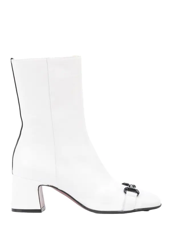 MADISON.MAISON Horsebit Leather Boots - White