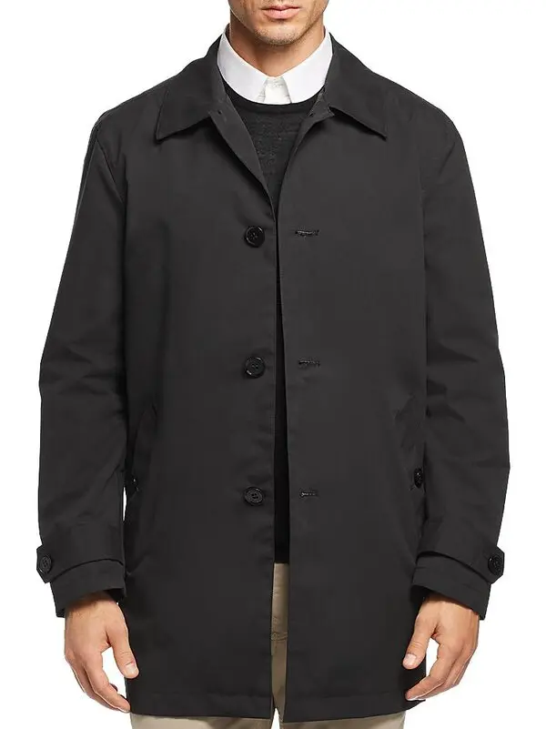 Cole Haan Long Sleeve Trench Coat - Black