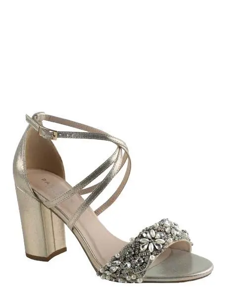 PARADOX LONDON PINK Hira Block Heel Sandal - Champagne
