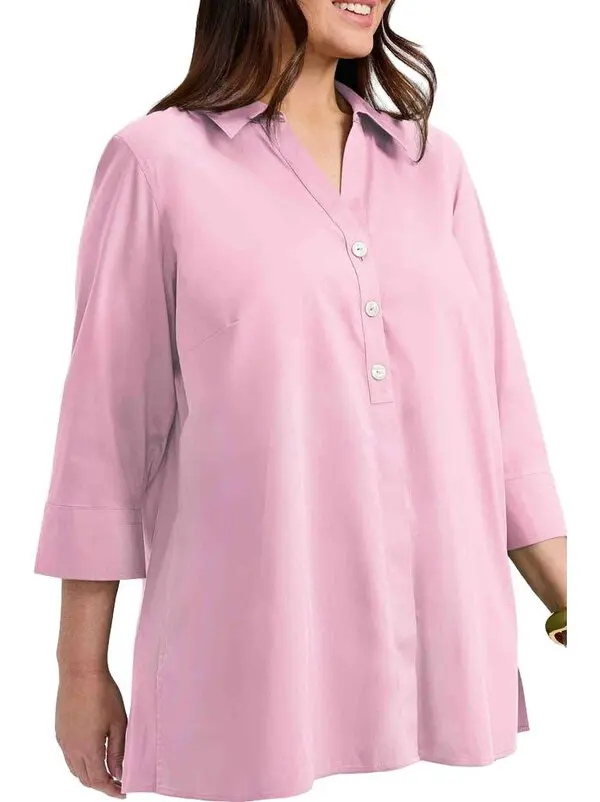 Foxcroft Pamela Stretch Tunic Blouse - Bubblegum
