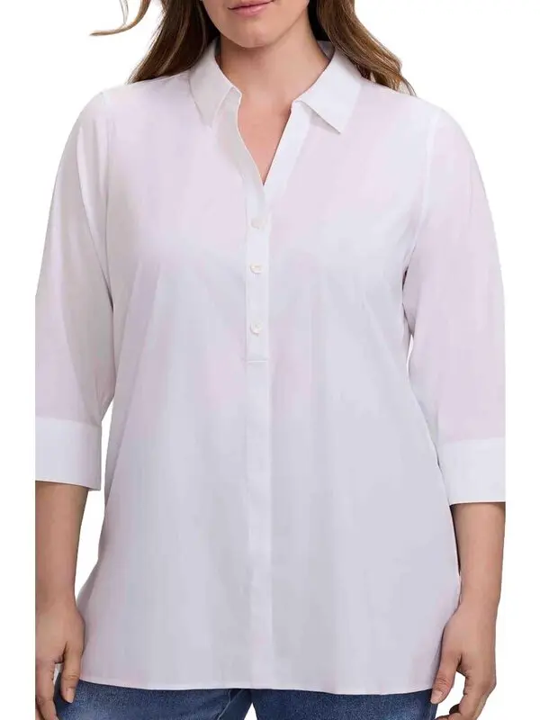 Foxcroft Pamela Stretch Tunic Blouse - White