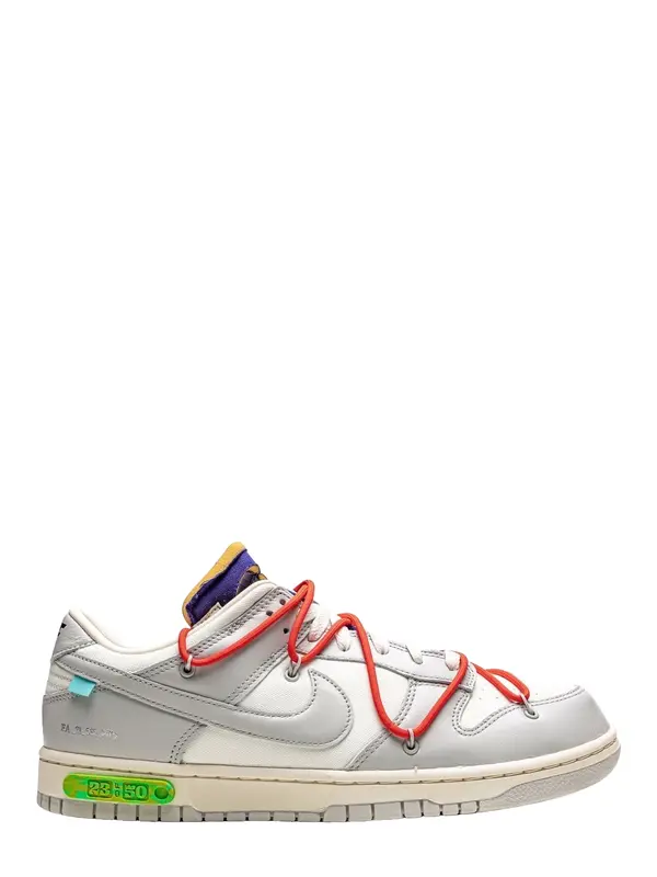 Nike X Off White Dunk Low Lot 23 Sneakers - Grey