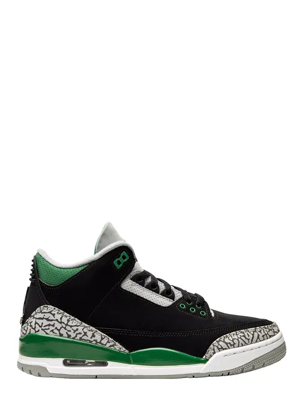 JORDAN Air 3 Retro Pine Green Sneakers - Black