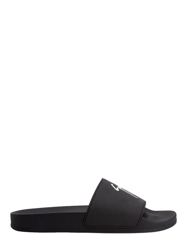 GIUSEPPE ZANOTTI Brett Logo Print Slides - Black