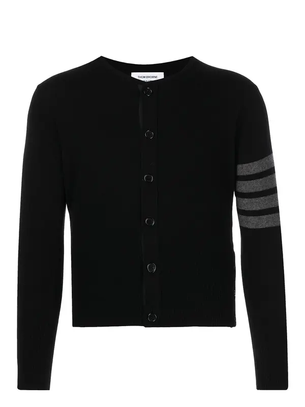 Thom Browne 4-bar Stripe Cashmere Cardigan - Black