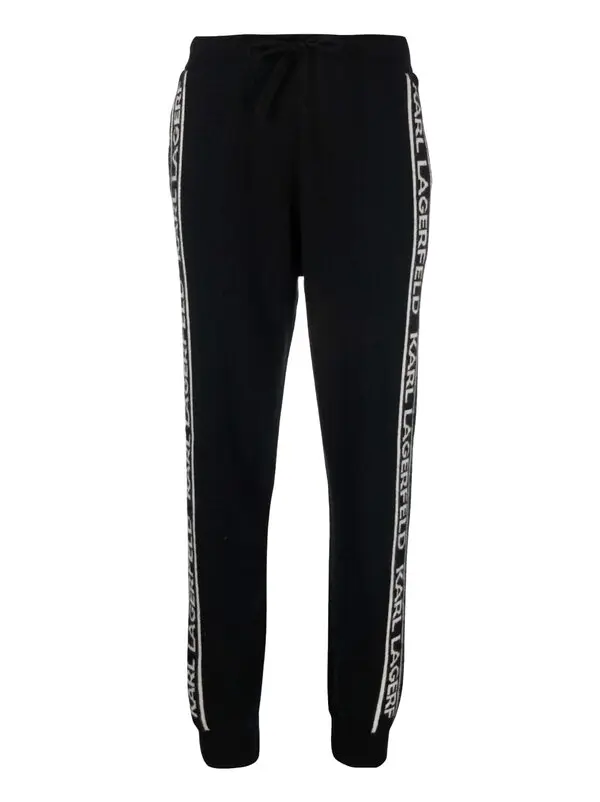 Karl Lagerfeld Logo Cashmere Trousers - Black