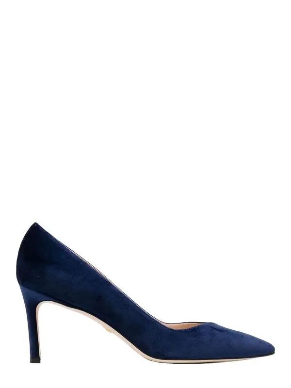 STUART WEITZMAN Pointed Velvet 90mm Pumps - Blue