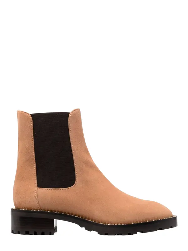 STUART WEITZMAN Suede Chain-link Chelsea Boots - Neutrals
