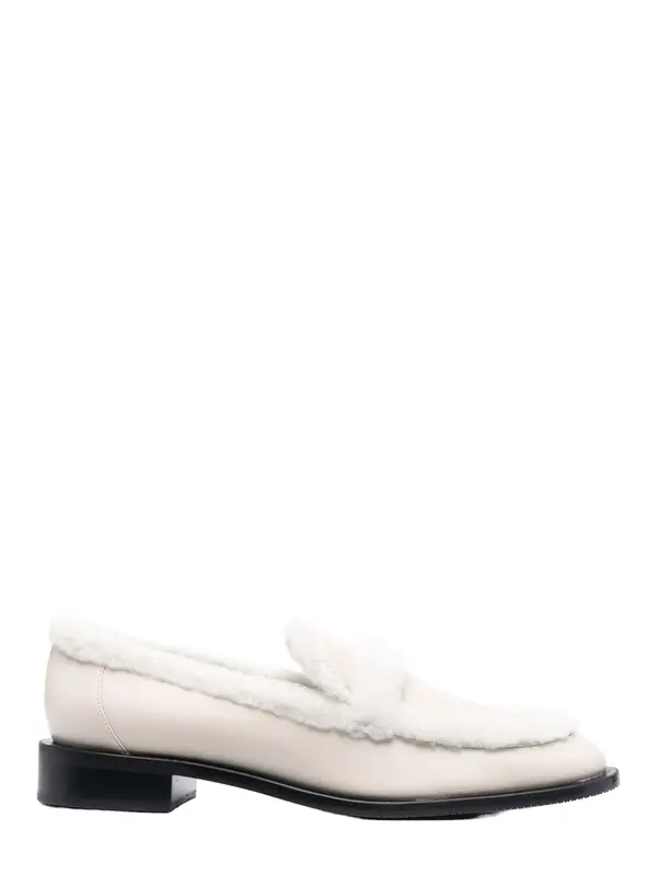 STUART WEITZMAN Shearling Trim Loafers - Neutrals