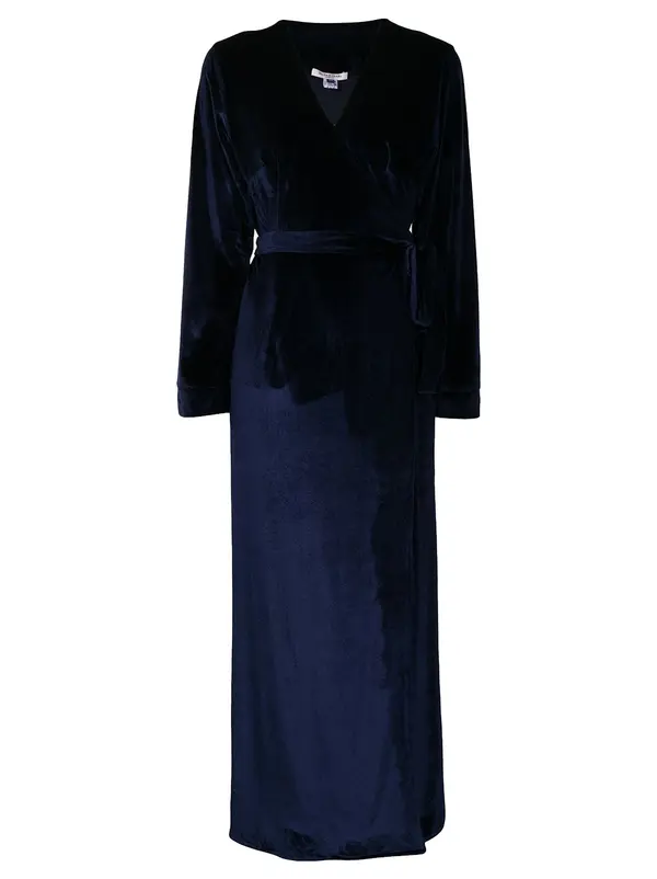 GILDA & PEARL Saratoga Velvet Robe - Blue