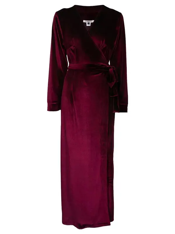 GILDA & PEARL Saratoga Velvet Robe - Red