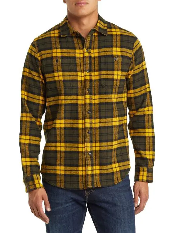 SCHOTT Two-pocket Long Sleeve Flannel Button-up Shirt - Spruce