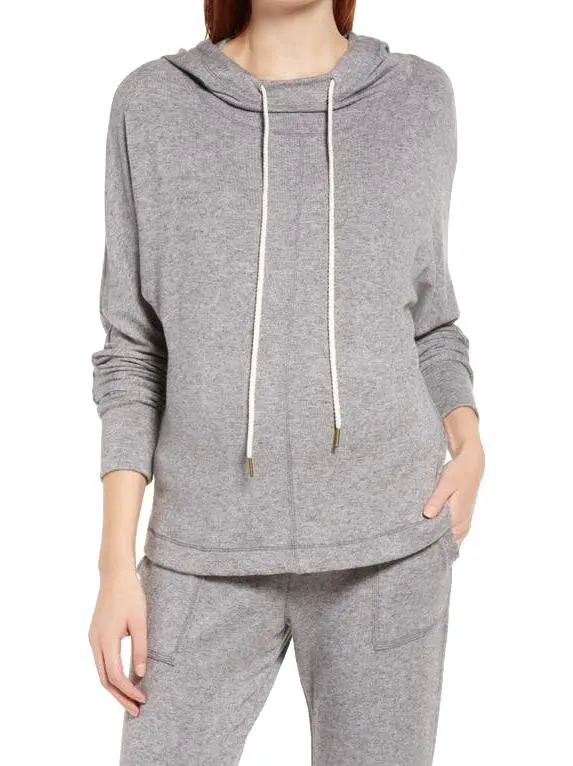 MATERNAL AMERICA Knit Maternity Hoodie - Heather Charcoal