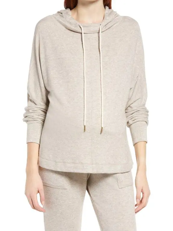 MATERNAL AMERICA Knit Maternity Hoodie - Oatmeal