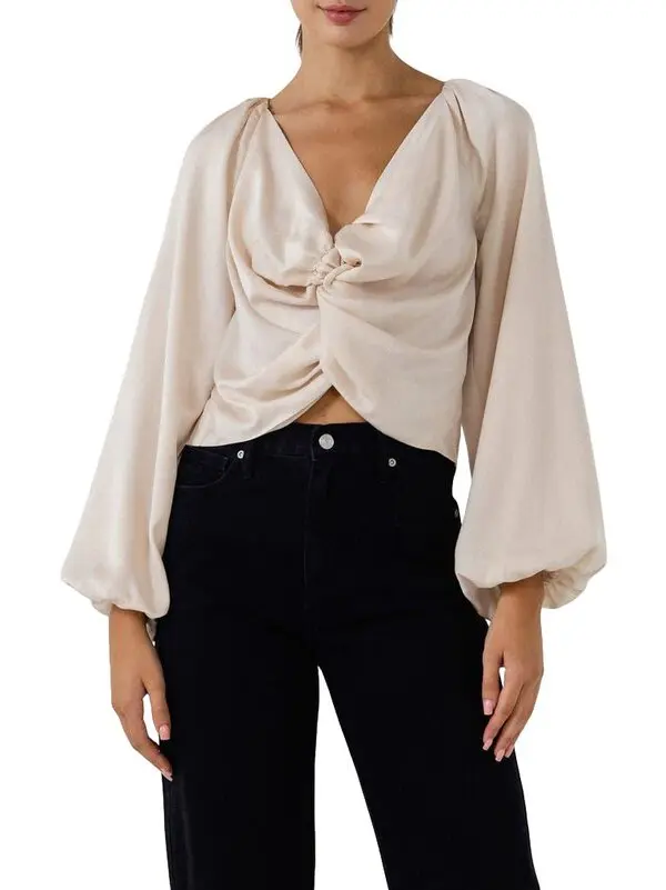 Endless Rose Twist Front Top - Cream