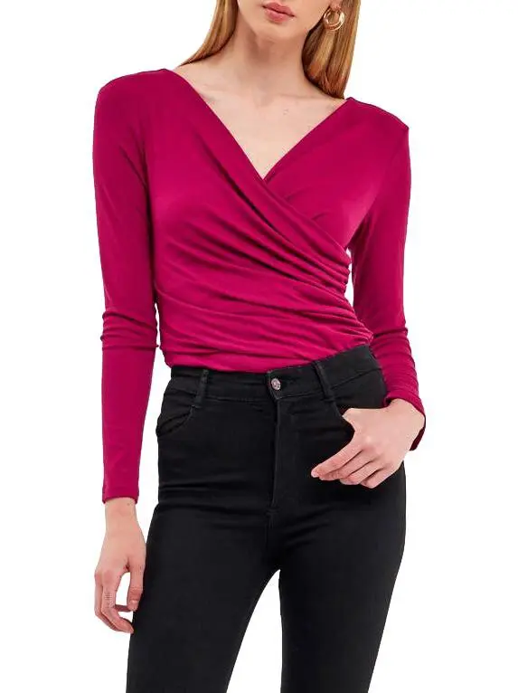 Endless Rose Shirred Crop Top - Berry