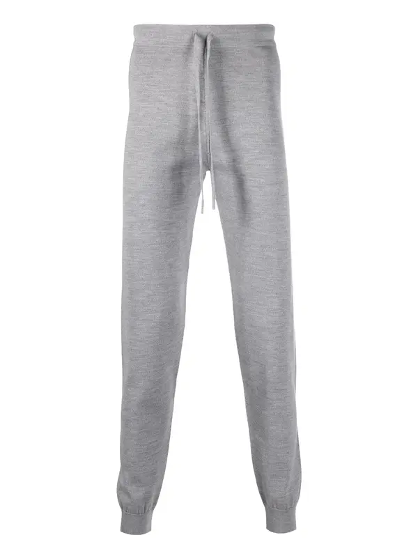 Corneliani Drawstring Virgin Wool-blend Track Pants - Grey