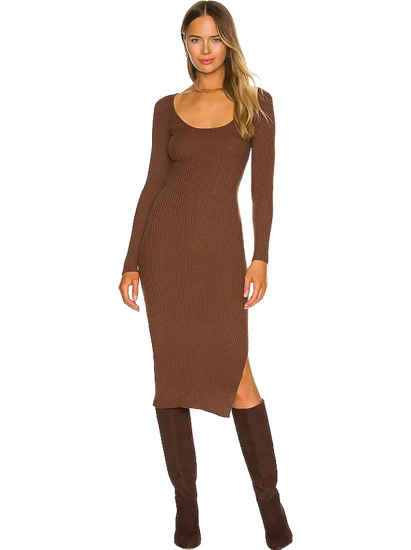 L'academie Nessa Sweater Dress - Chocolate