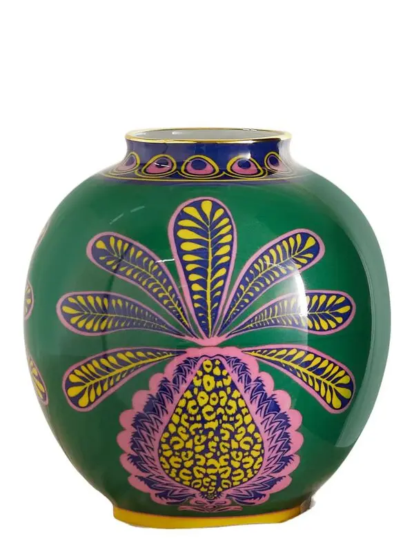 La DoubleJ Painted Porcelain Vase - Green