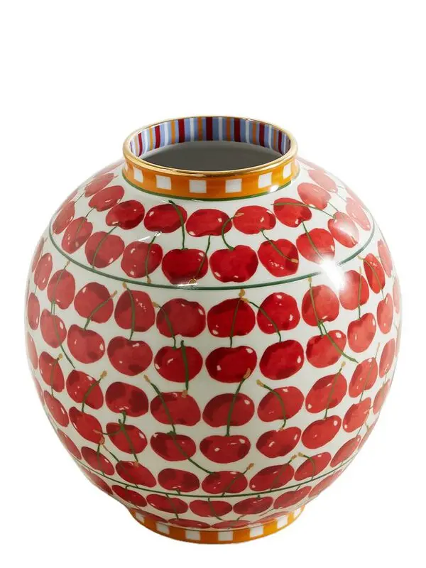 La DoubleJ Painted Porcelain Vase - Red