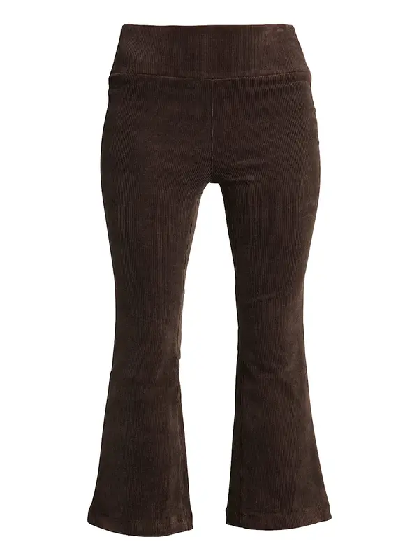 Sprwmn Cropped Flare Corduroy Leggings - Dark Choco