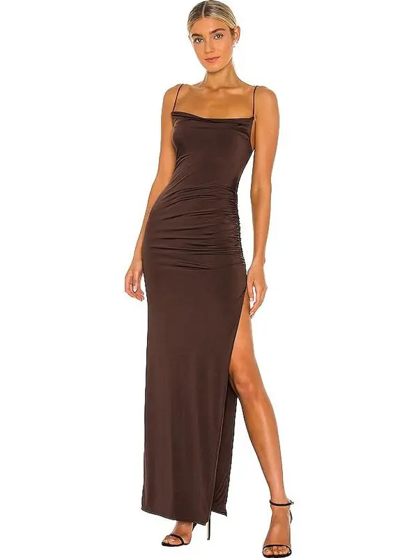 LOVERS AND FRIENDS Odessa Gown - Espresso Brown