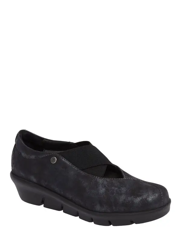 WOLKY Cursa Slip-on Sneakers - Black Leather