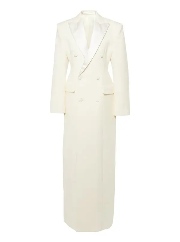 Wardrobe.NYC Double-breasted Wool Coat - White