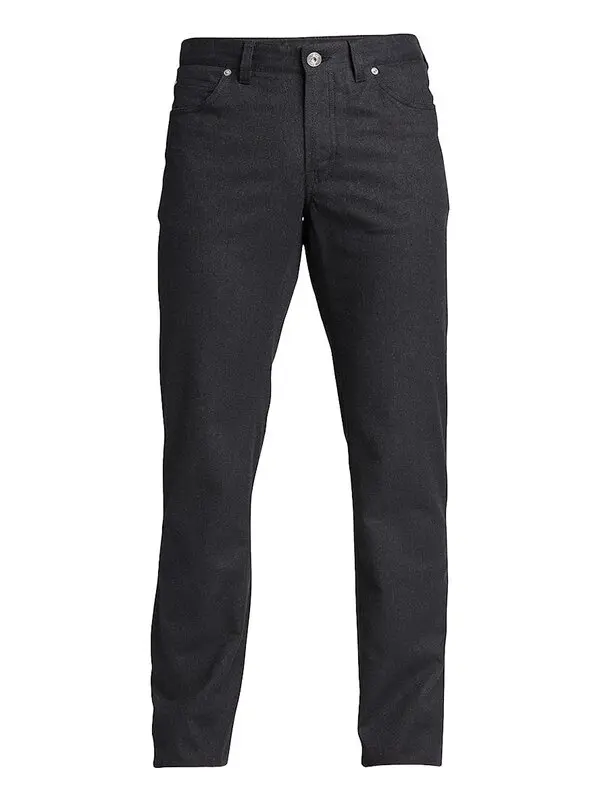 Brioni Flannel Five-pocket Pants - Anthracite