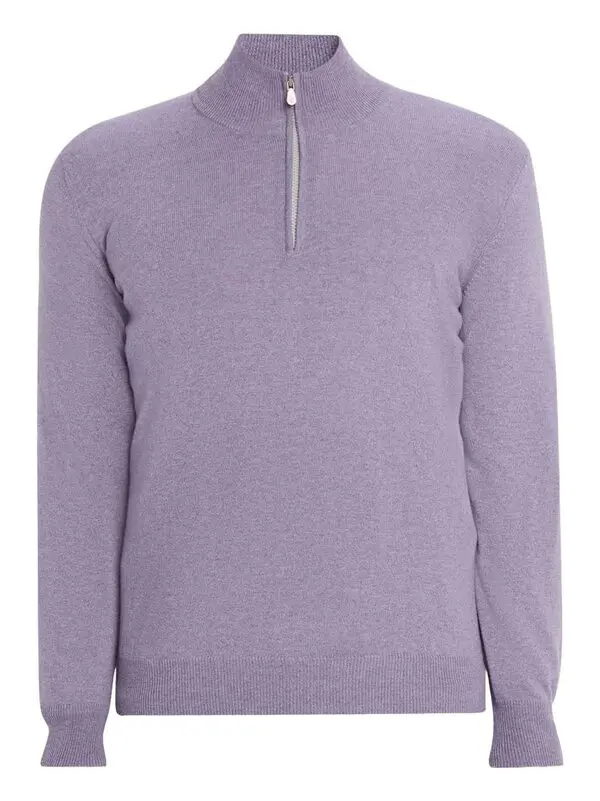 Brunello Cucinelli Cashmere Quarter-zip Sweater - Cbg82 Lilac