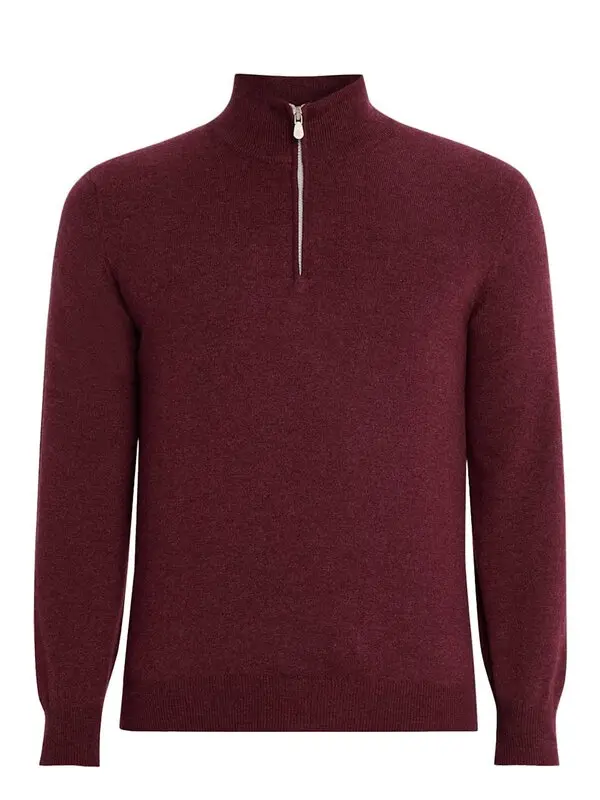 Brunello Cucinelli Cashmere Quarter-zip Sweater - Dark Purple