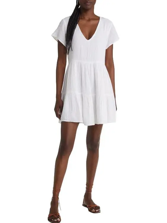 Rip Curl Crinkled Mini Dress - White