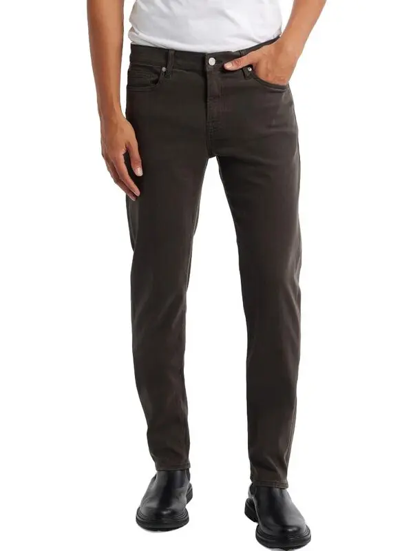 FRAME L'homme Slim Fit Five-pocket Twill Pants - Dark Chocolate