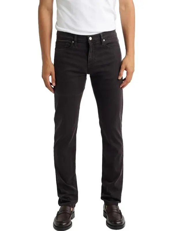FRAME L'homme Slim Fit Five-pocket Twill Pants - Deep Brown