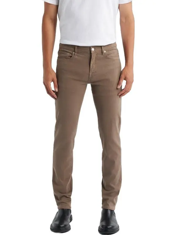FRAME L'homme Slim Fit Five-pocket Twill Pants - Latte Brown