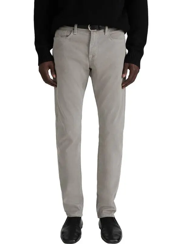 FRAME L'homme Slim Fit Five-pocket Twill Pants - Moss Grey