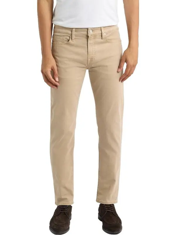 FRAME L'homme Slim Fit Five-pocket Twill Pants - Soft Beige